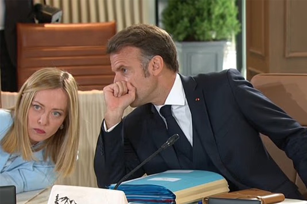 Italian Prime Minister Giorgia Meloni caught giving epic eye roll at G7 summit, setting social ...