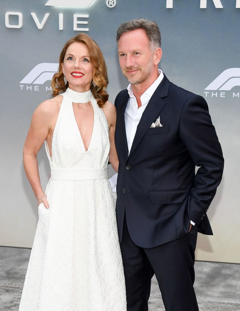 Geri Halliwell-Horner turns heads in plunging bridal dress to support ...