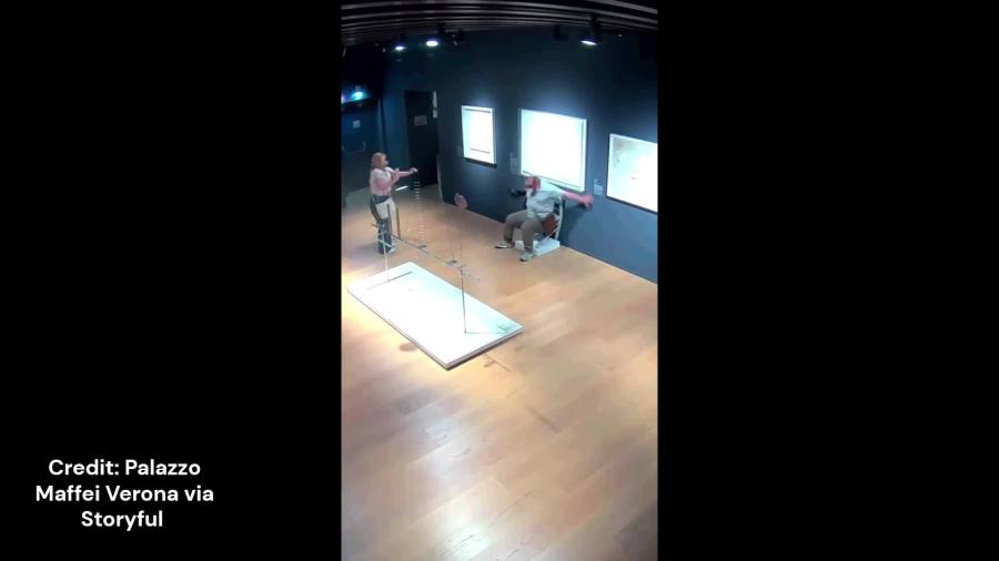 Watch: Guest sits on crystal ‘Van Gogh chair’ at Italy museum, breaking it