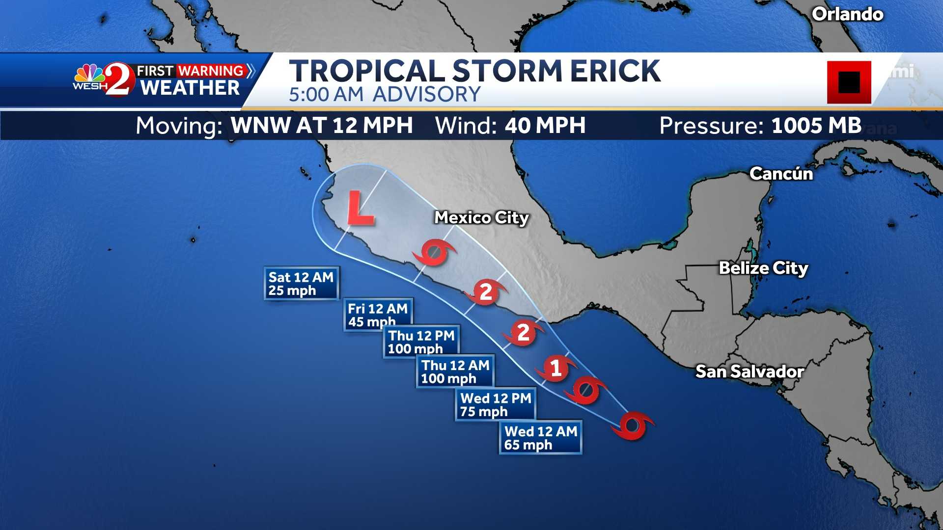 Tropical Storm Erick forms in eastern Pacific, expected to strengthen ...