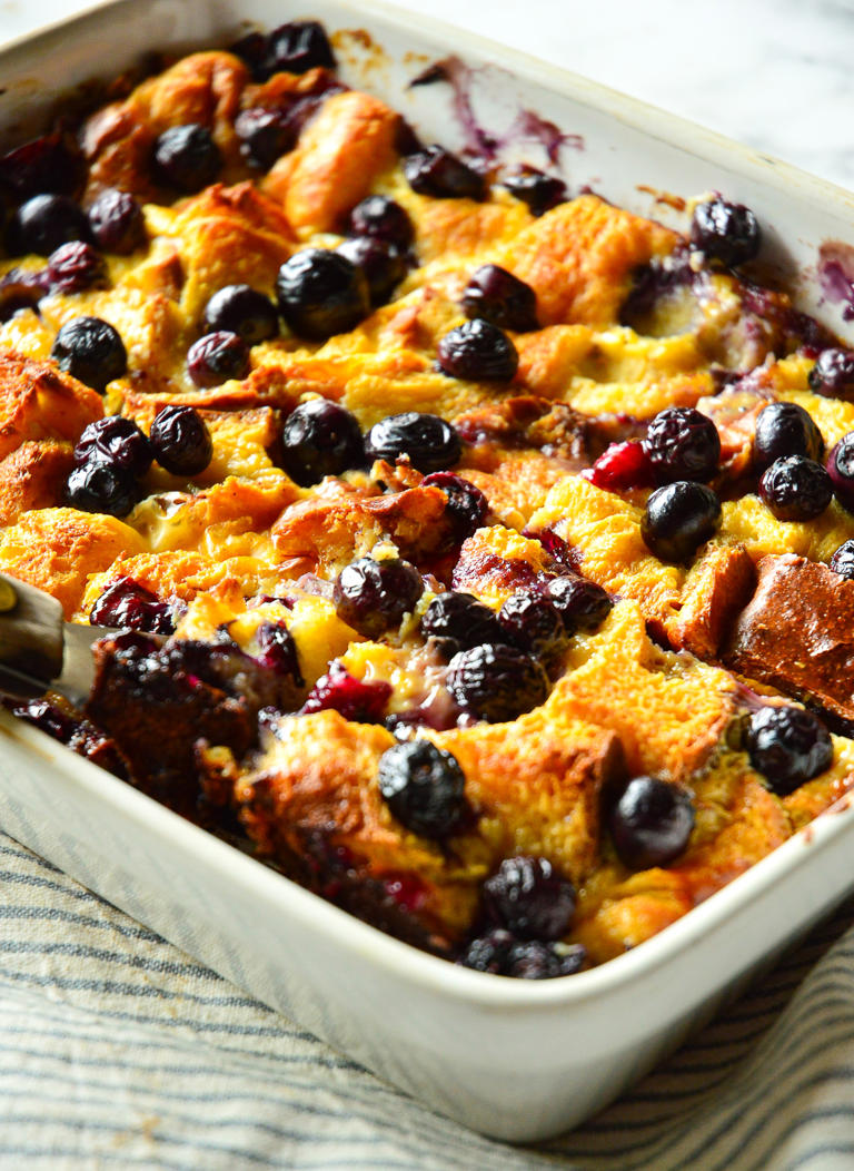 Blueberry Condensed Milk French Toast