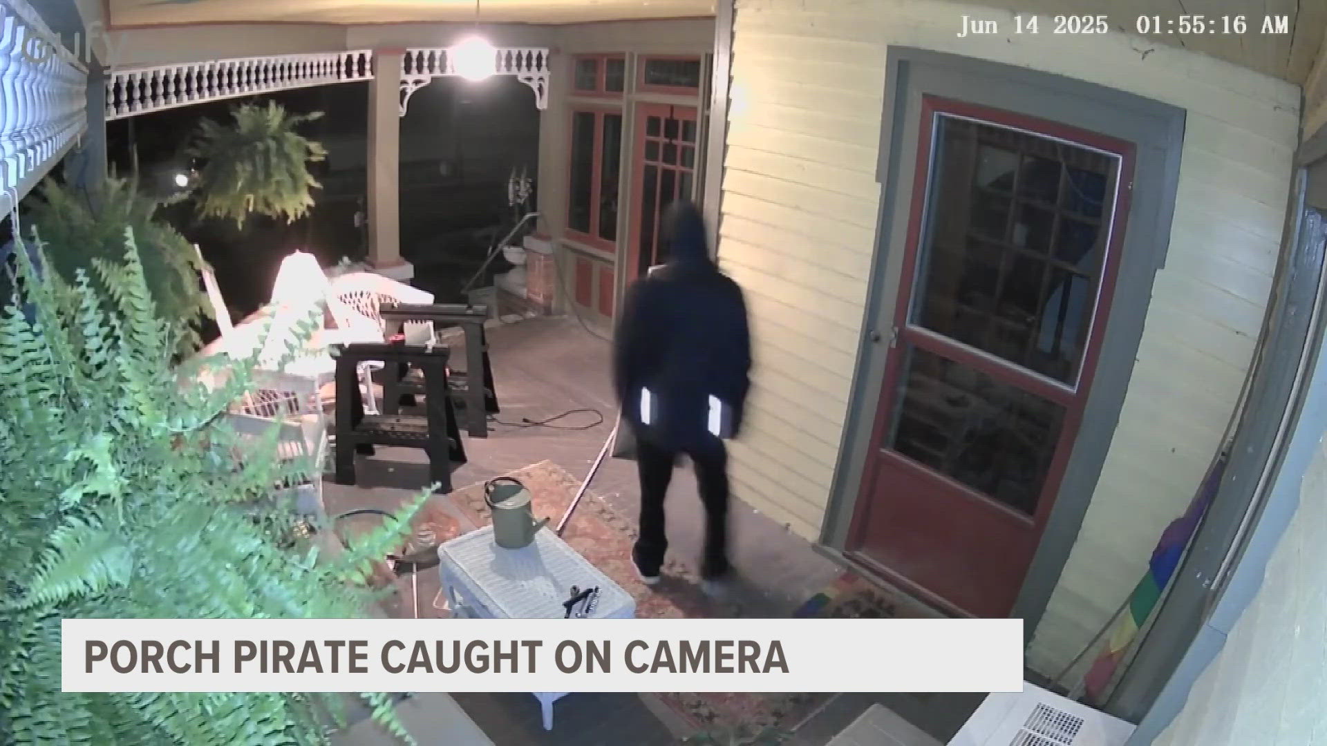 Porch pirate caught on Muskegon Co. security camera