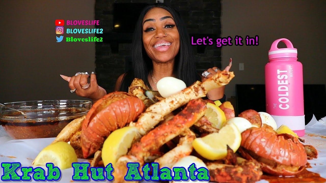 Tasting the seafood boil at Krab Hut in Atlanta