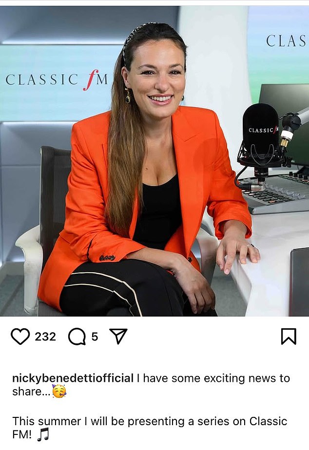 Nicola Benedetti set to host show on Classic FM giving a glimpse into ...