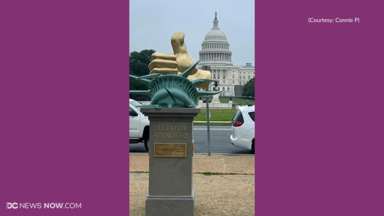 ‘Dictator Approved’: Anti-Trump statue appears on National Mall days ...