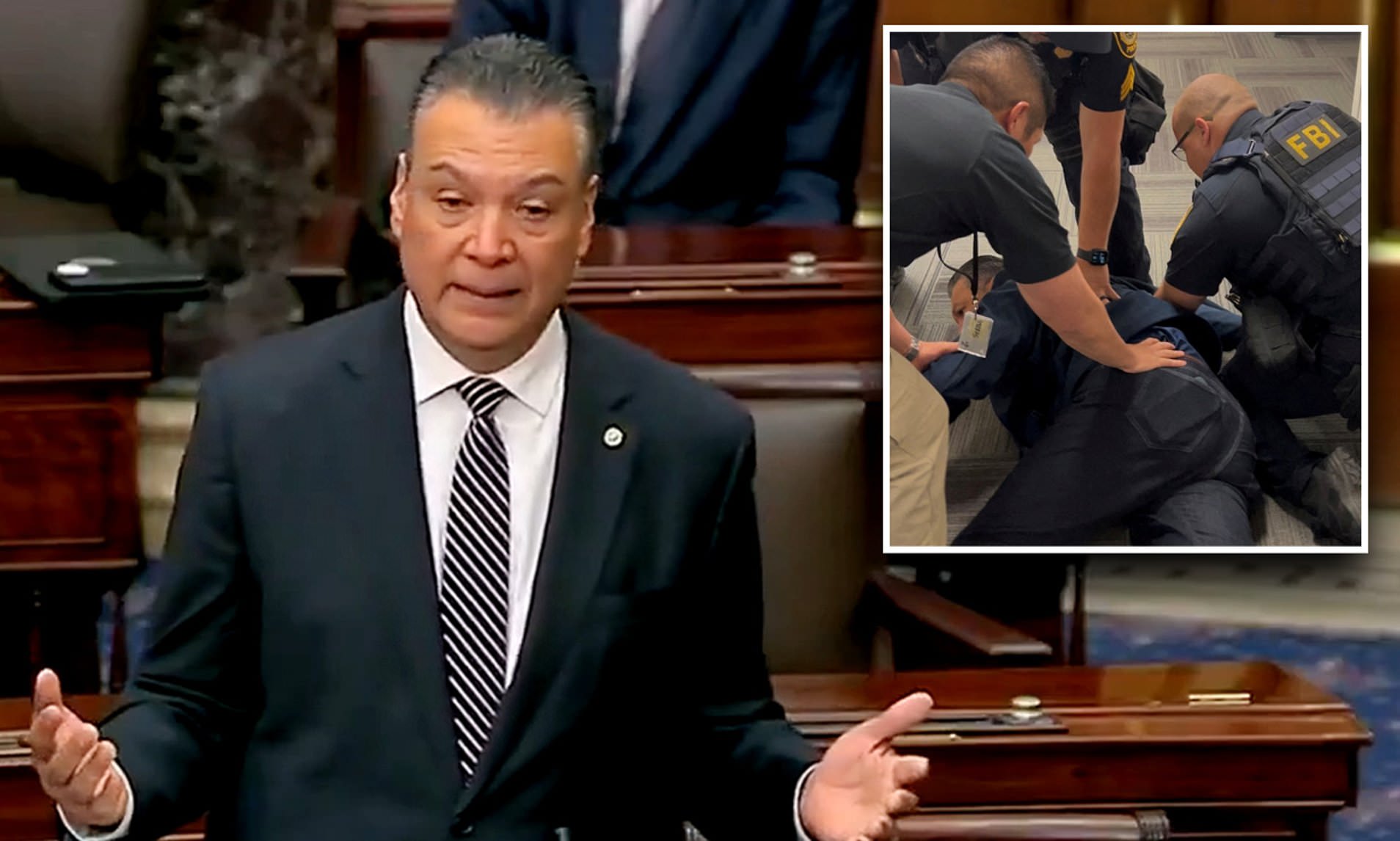 Alex Padilla ridiculed for 'fake crying routine' after dramatic arrest ...
