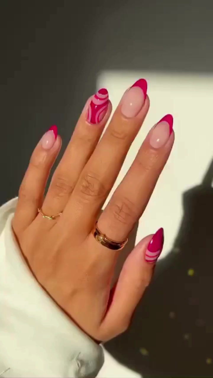 Pink Swirl Manicure