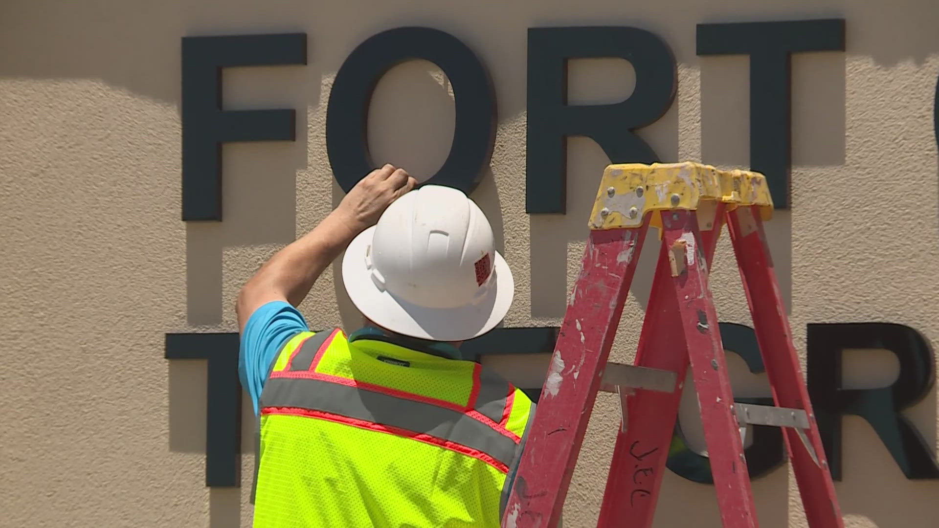 Fort Cavazos sign removed as base returns to Fort Hood name