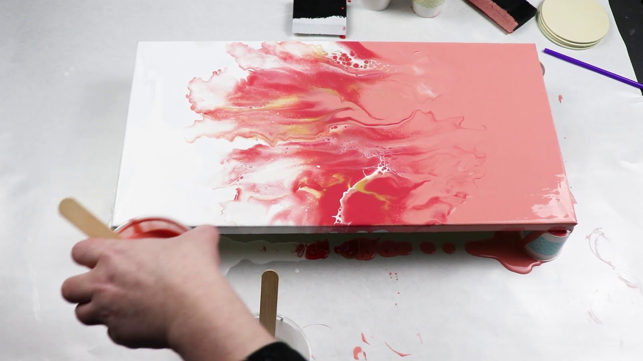 Peach and Pink Split Color Dutch Pour