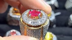 Batu Akik Red Ruby Bening Merah Menyala, Ring Perak Mewah, Harganya ...