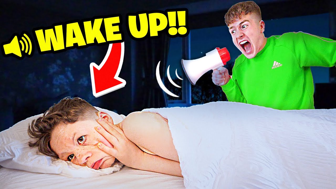 Interrupting little brother’s sleep as a wild prank