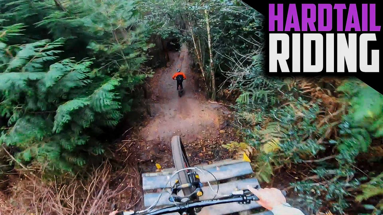 RIDING DIRT JUMPS AND DOWNHILL ON THE UPGRADED HARDTAIL!!