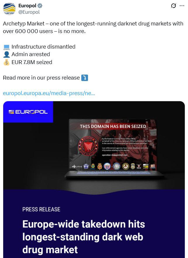 Archetyp dark web market shut down, but ecosystem adapts: TRM Labs