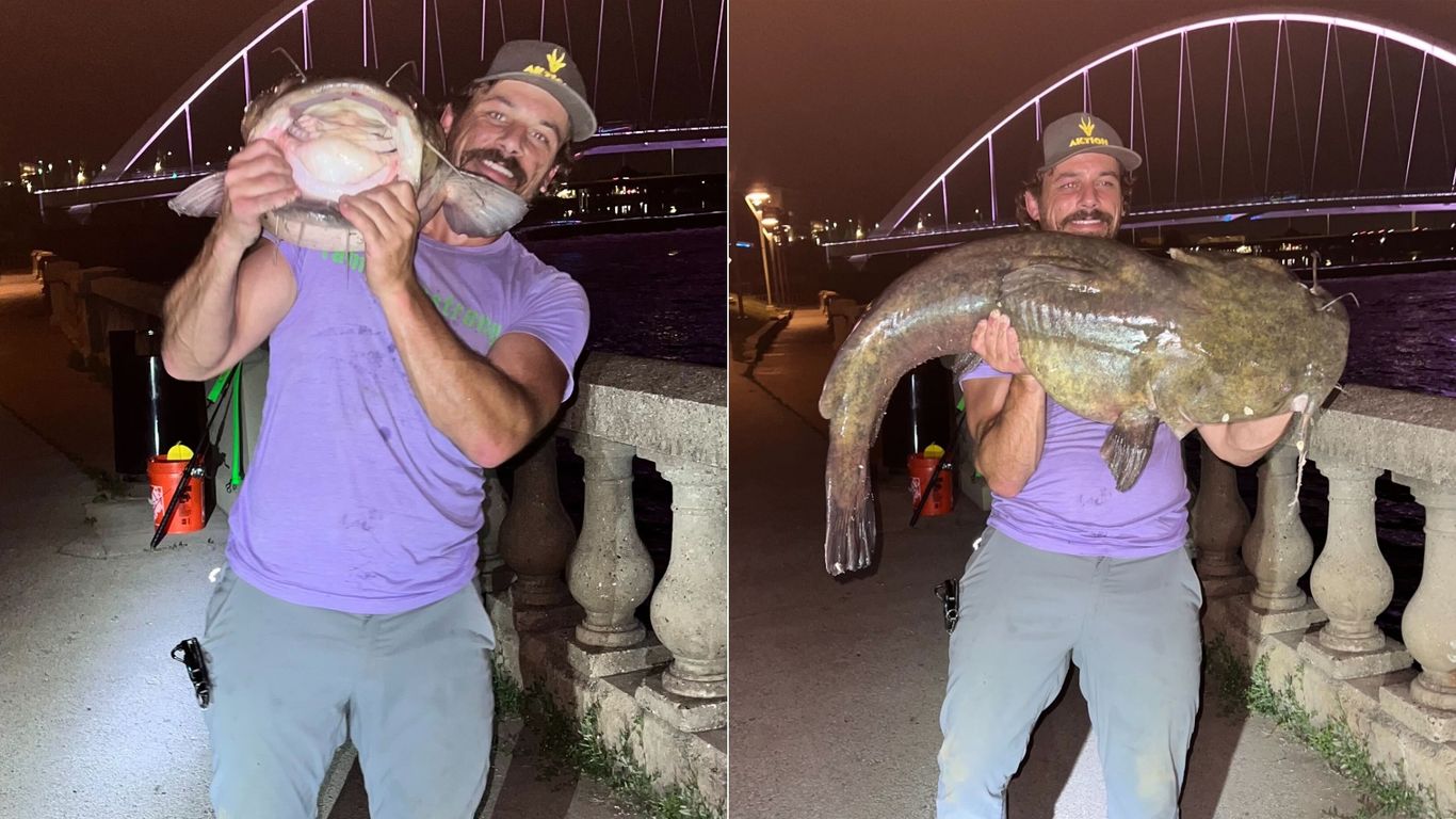 Des Moines angler catches 53-pound catfish downtown
