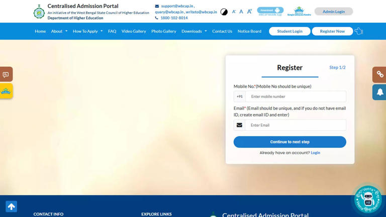 WBCAP 2025 registration now open for UG admissions at wbcap.in; apply ...