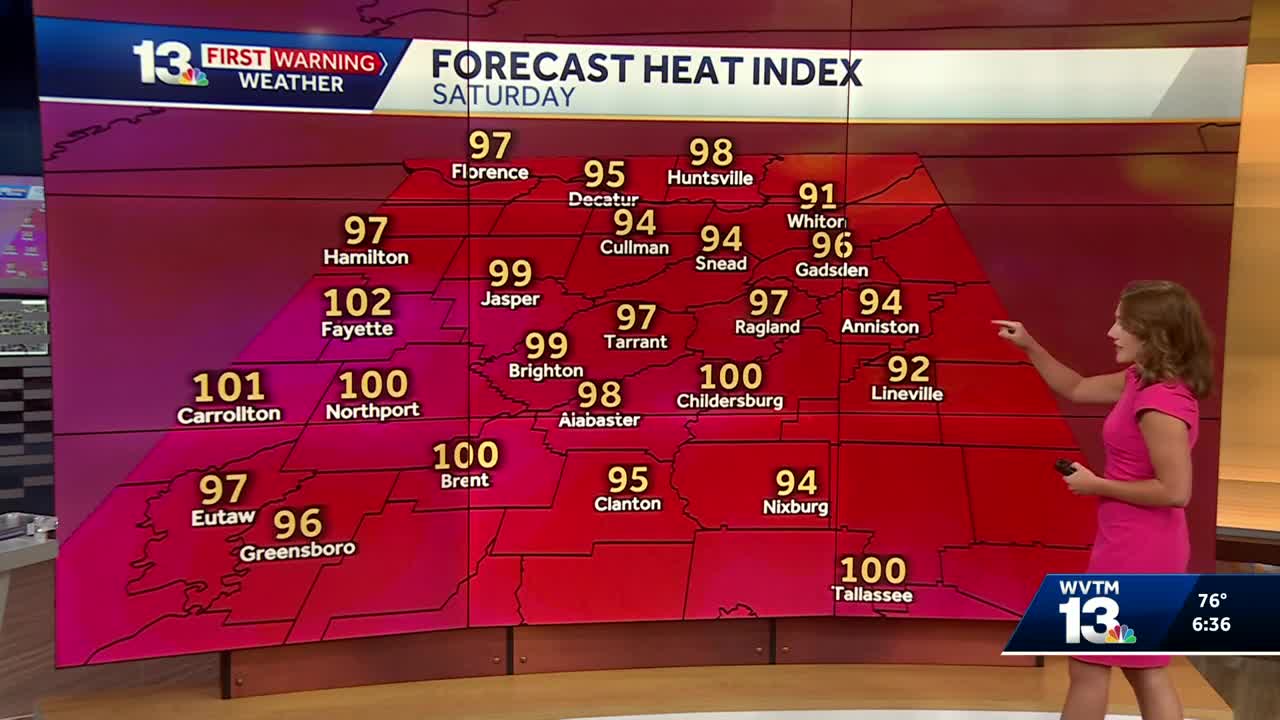 Sweltering summer heat in Alabama's forecast this weekend.