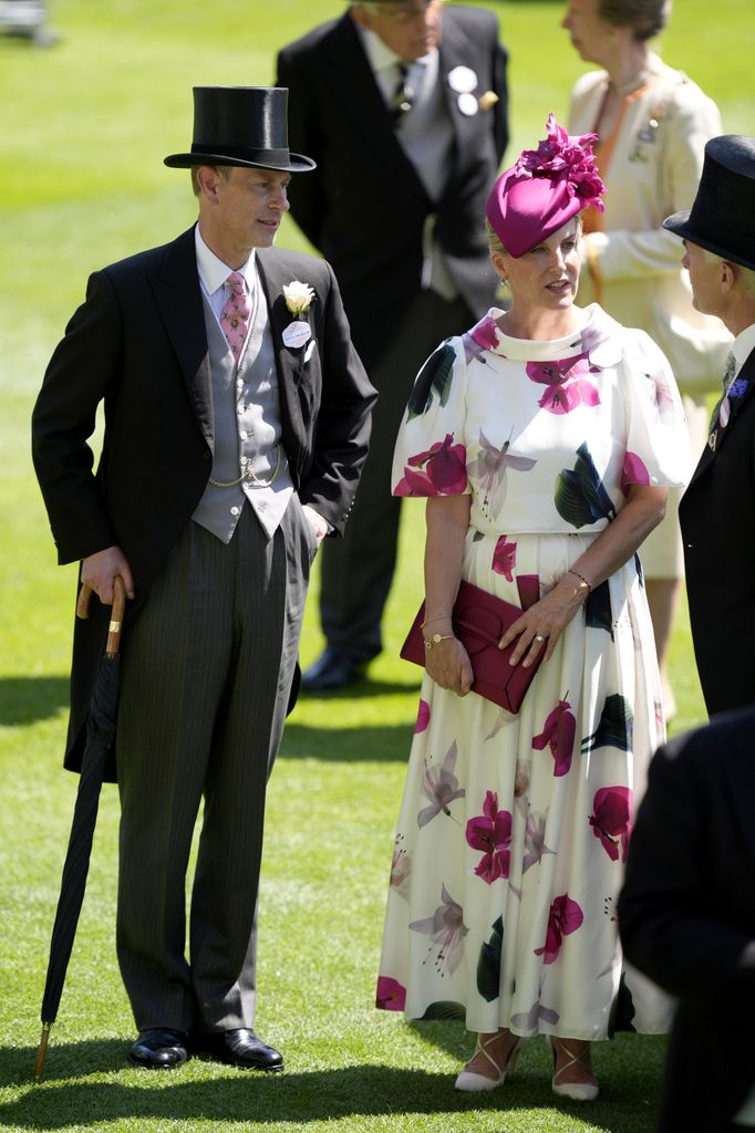 Duchess Sophie celebrates anniversary in bridal white silk dress and ...