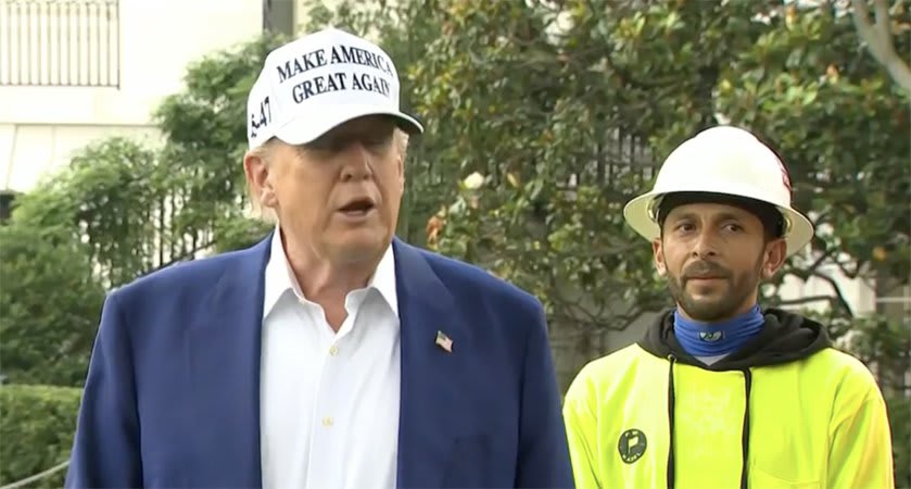 'It's such a beautiful pole': Trump rambles during flag pole unveiling