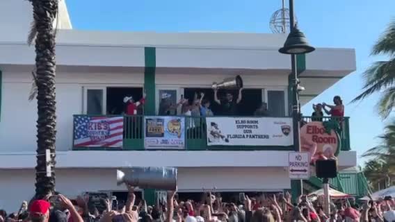 Florida Panthers party at Elbo Room with Stanley Cup