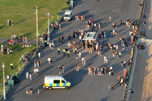 Girl arrested during large teen gathering on seafront as police take action