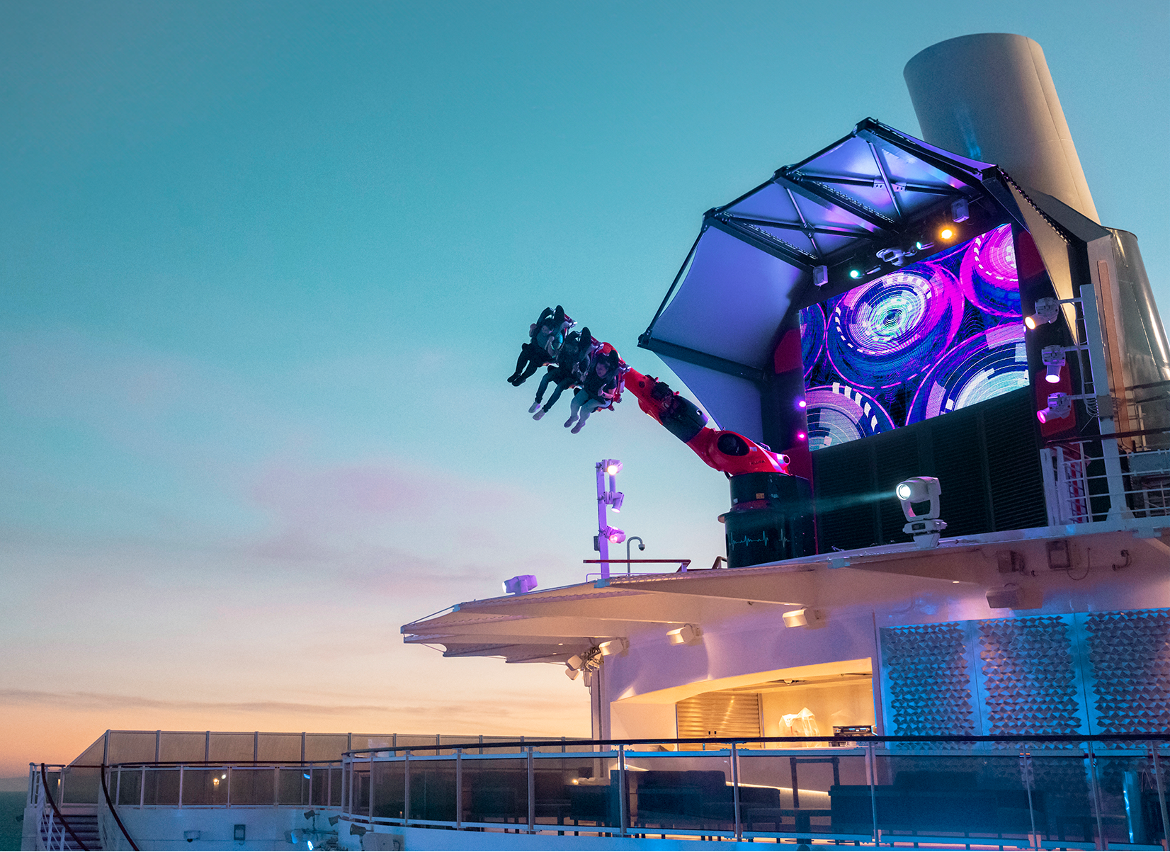 New robotic arm thrill ride Robotron comes to Galveston with MSC Cruises