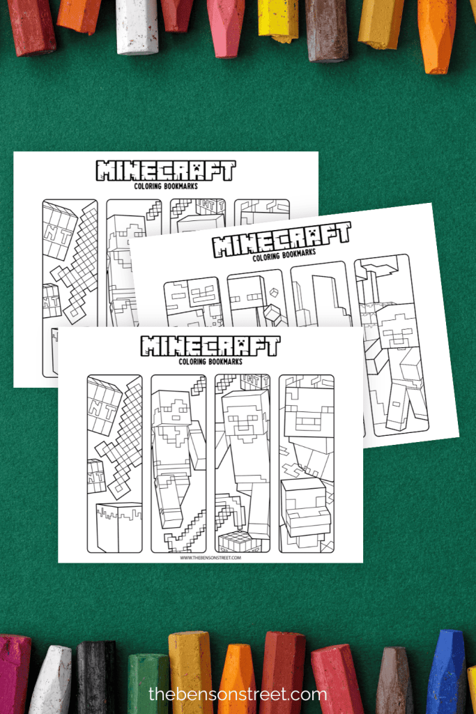 FREE Printable Minecraft Coloring Bookmarks: 8 Designs to Color