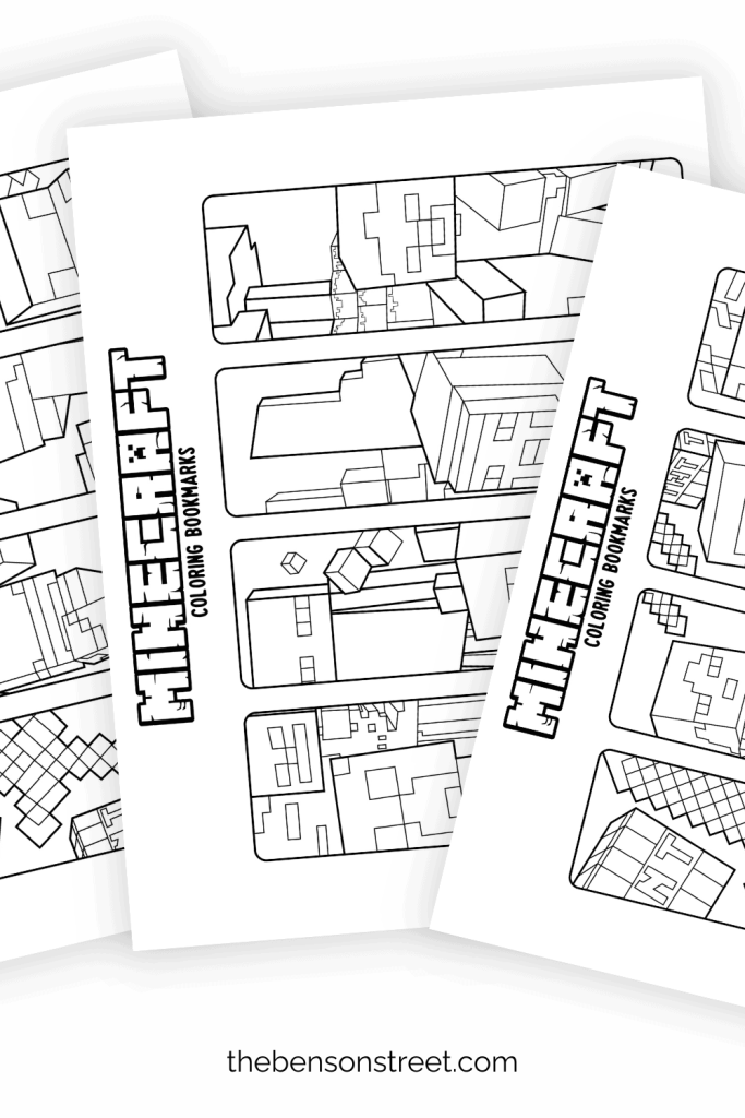FREE Printable Minecraft Coloring Bookmarks: 8 Designs to Color