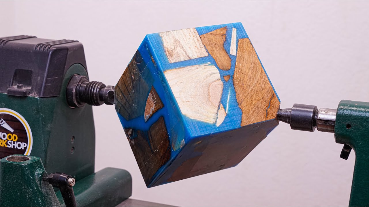 Cube of Scraps on the Lathe