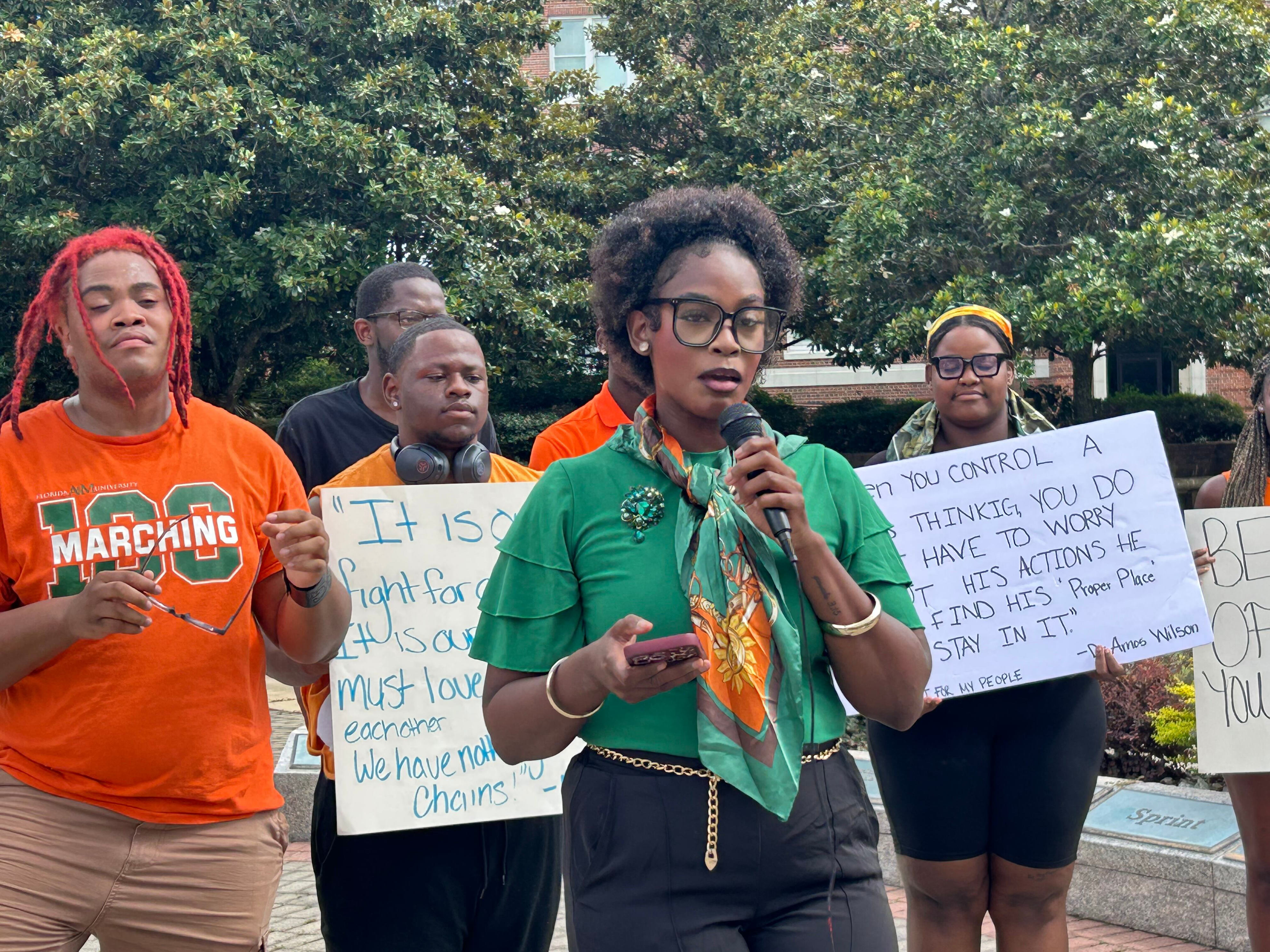 FAMU students rally on campus against President-elect Marva Johnson on ...
