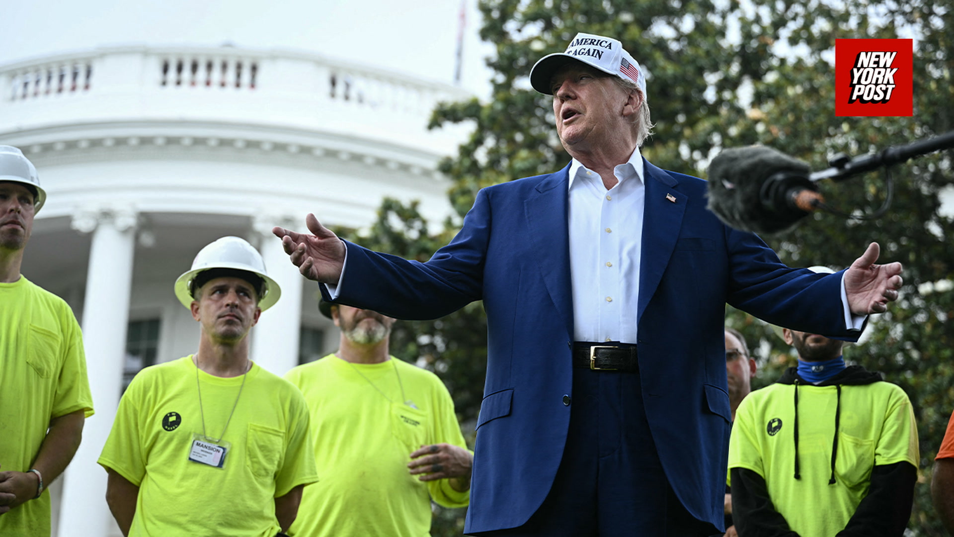 Trump proudly unveils construction on two new White House flag polls ...