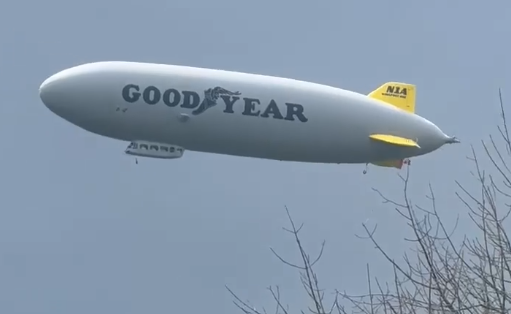 Look, up in the sky! Goodyear Blimp makes surprise appearance in the ...