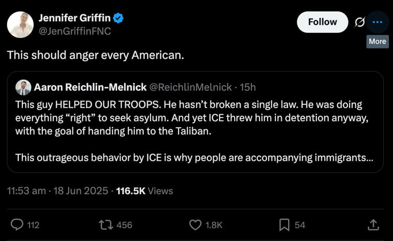 Fox News Star Torches ICE Arrest of Interpreter Who Worked With U.S. Troops