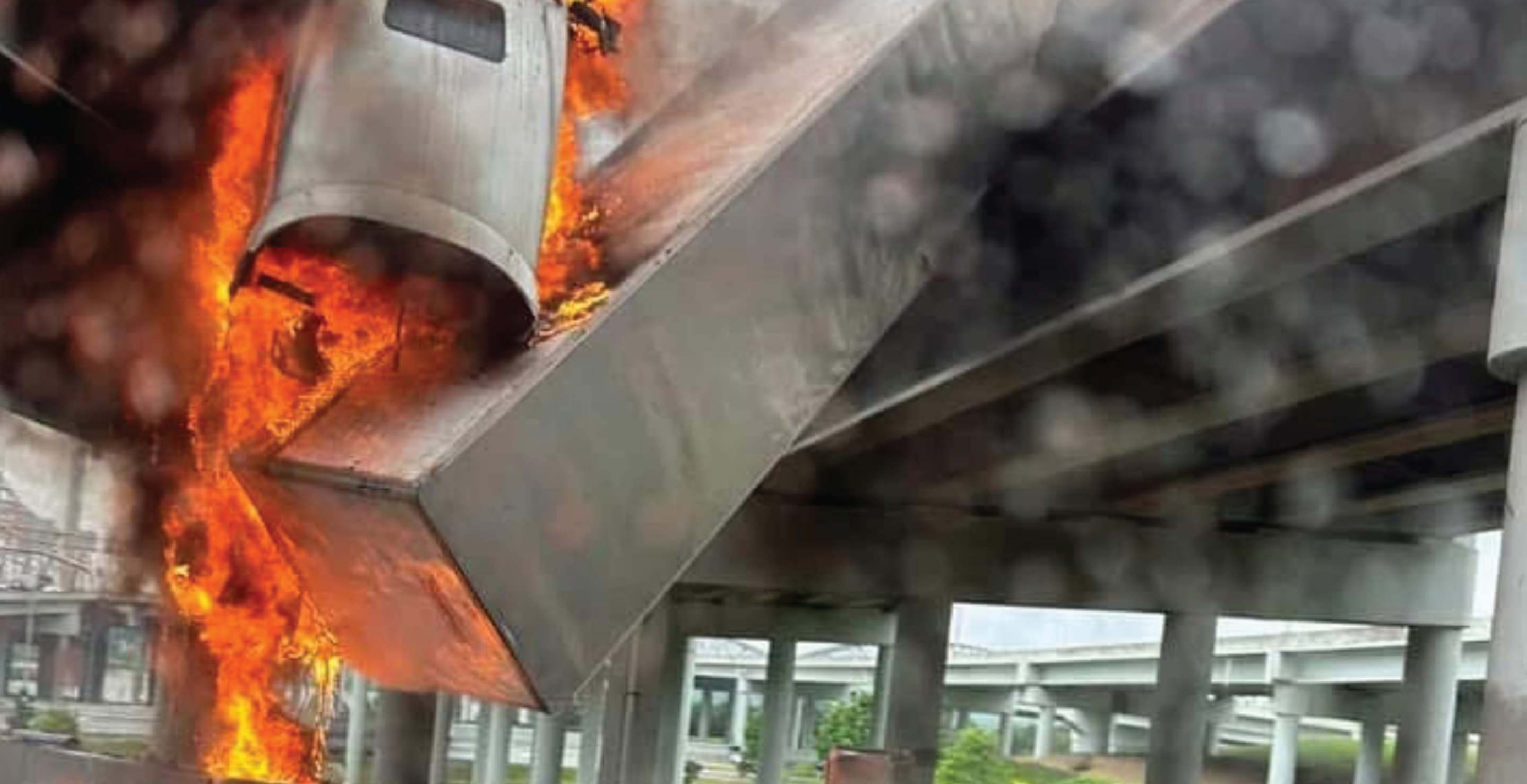Driver Jumped Off Burning Truck Before It Exploded On Overpass in ...