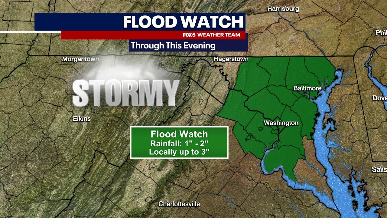 DC Flood & Severe Thunderstorm Watches in effect as heavy rain, storms ...
