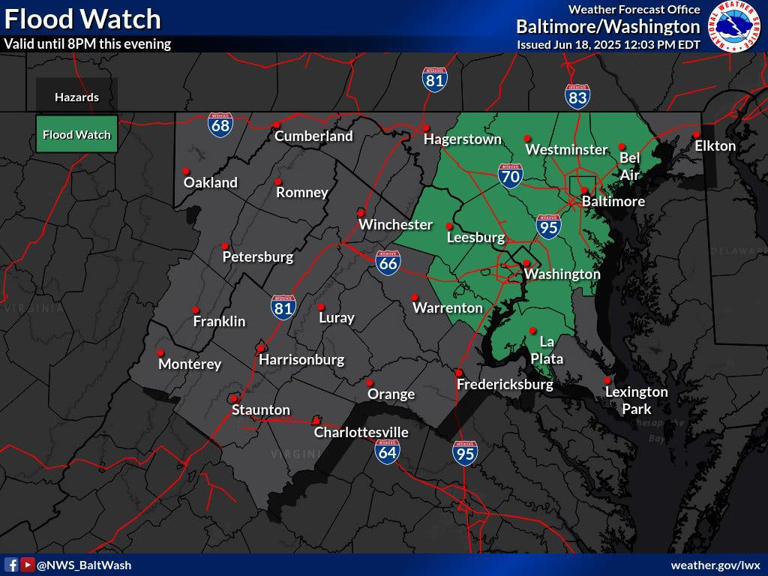 Flash Flooding A Risk With NoVA's Latest Round Of Storms