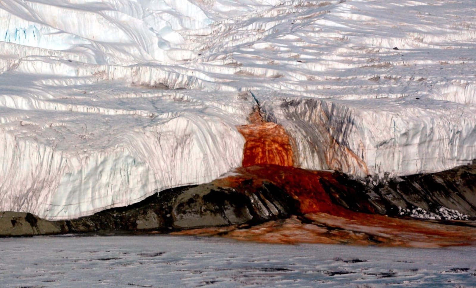 Scientists Stunned by Antarctica’s ‘Wound’ Spilling a ‘Blood-Red’ Waterfall