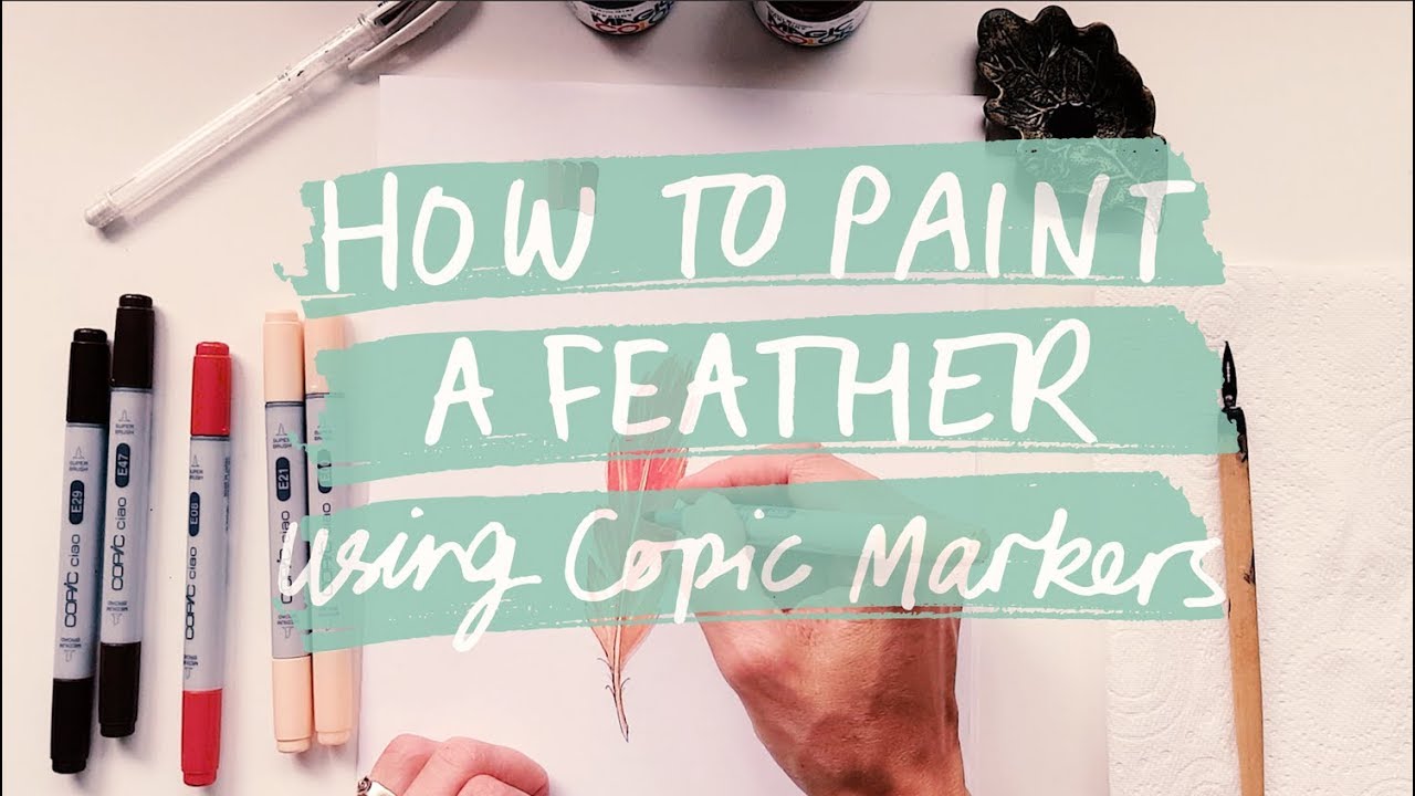 How To Paint A Feather Using Copic Markers | Step By Step | Mel Chadwick