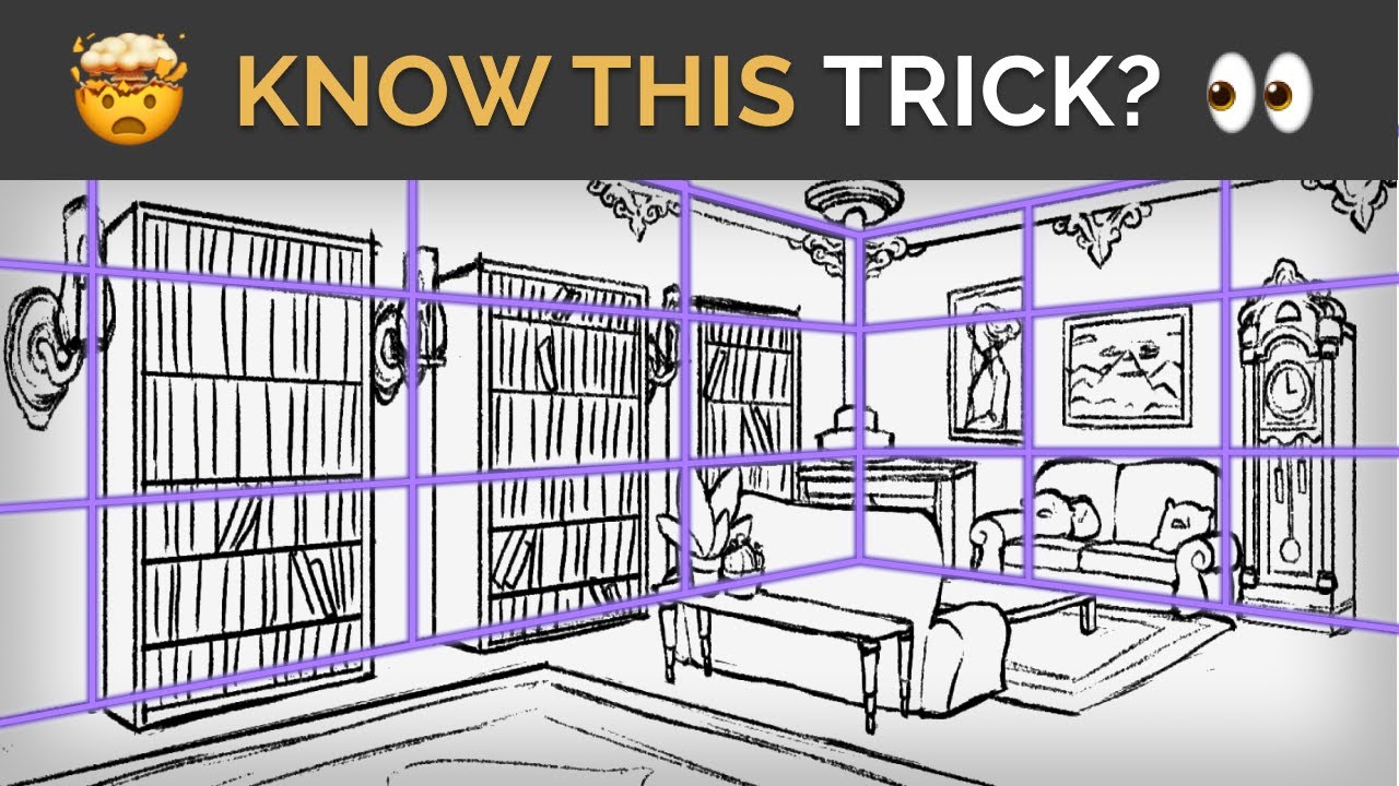 Drawing Hack for Two-Point Perspective Rooms!