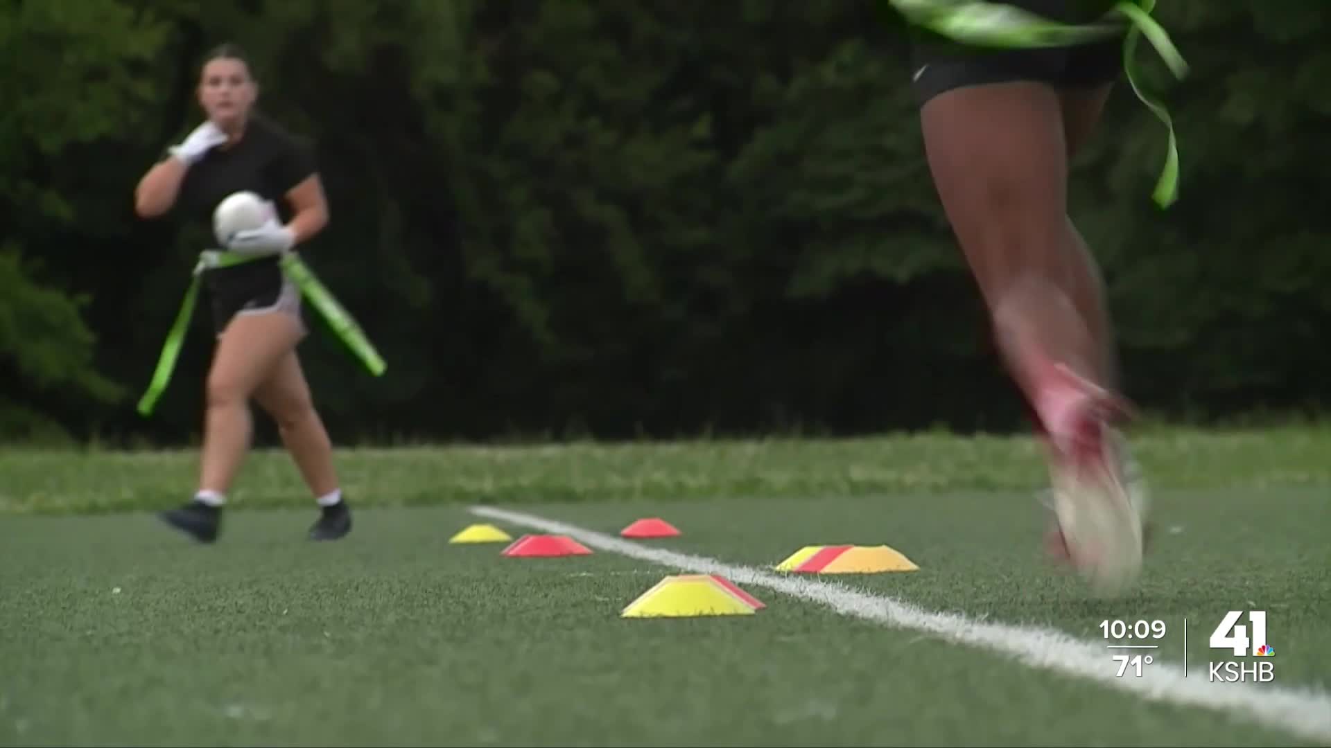 Female flag football athletes prepare for chance at college recruitment