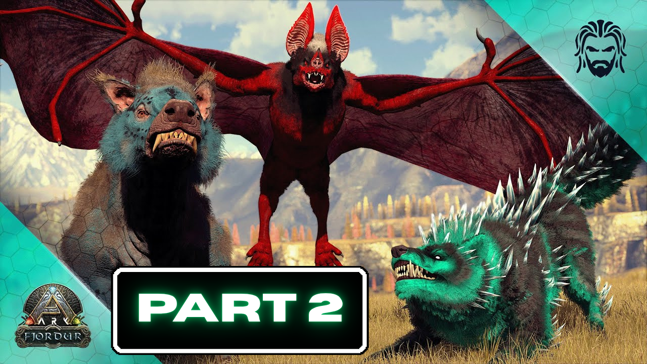 Every New Creature on ARK Fjordur! Fjordhawk, Andrewsarchus, Desmodus ...