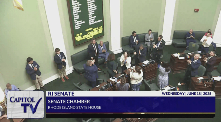 RI Senate OKs bill to rename chamber after Dominick Ruggerio