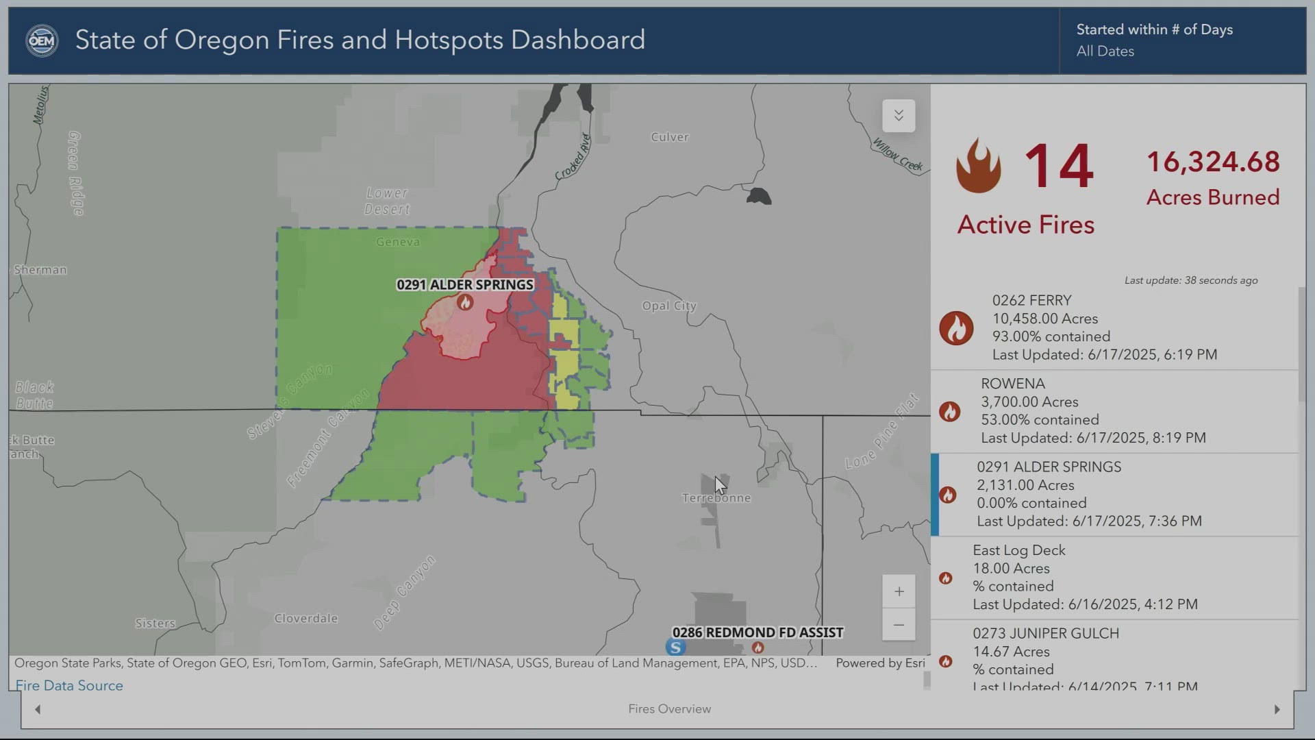 Alder Springs Fire burning in Jefferson County more than 20% contained