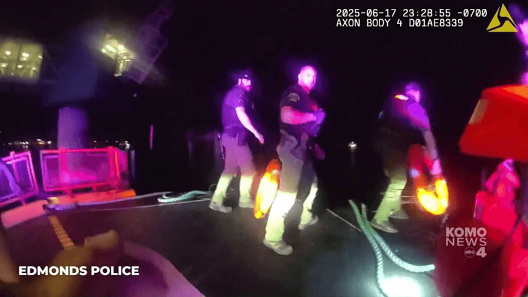 WATCH: Police race to save people in fleeing car that plunged off ...