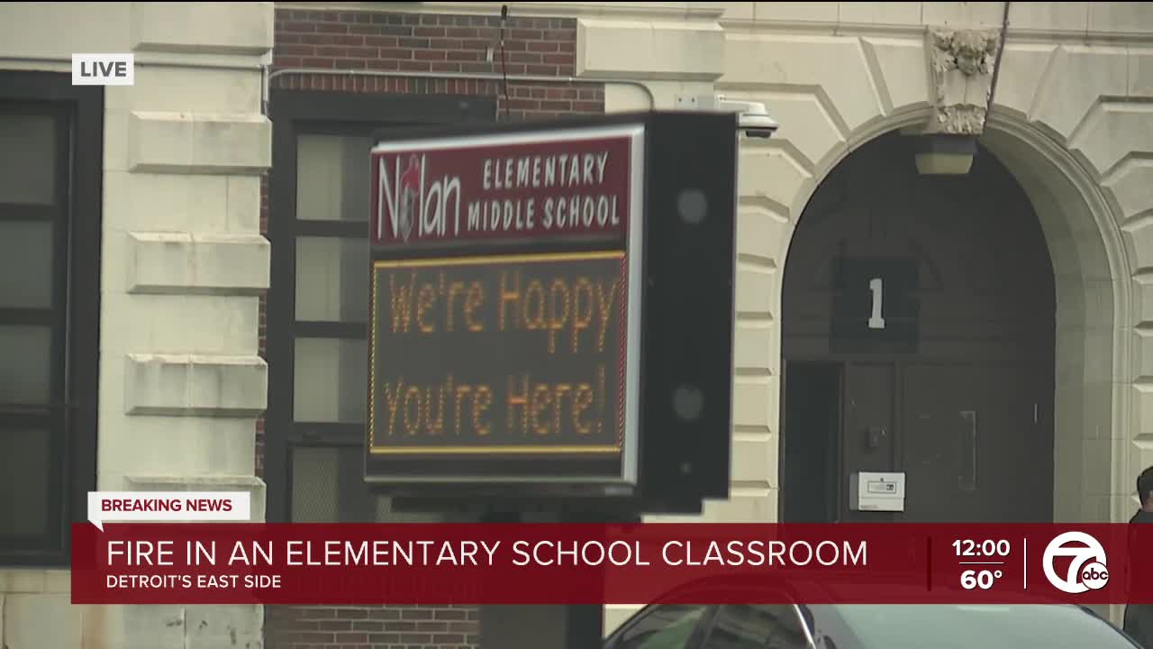 Fire reported inside Detroit elementary school classroom