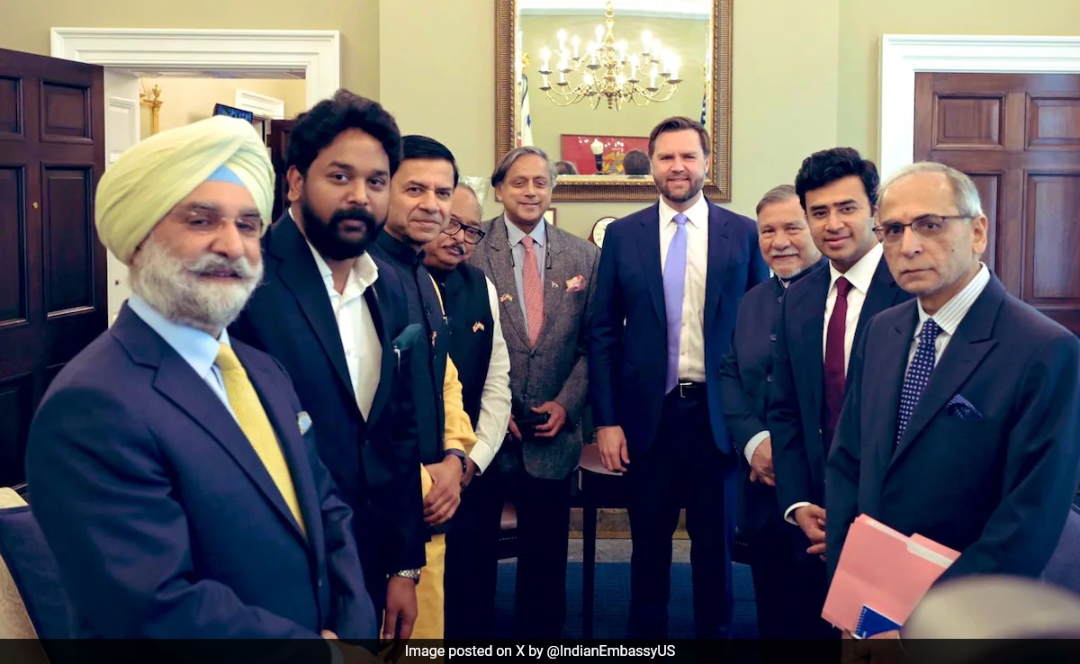 Shashi Tharoor-Led All-Party Delegation Meets US Vice President JD Vance