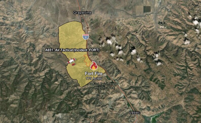 Fort Fire near Grapevine grows to 220 acres with 5% containment