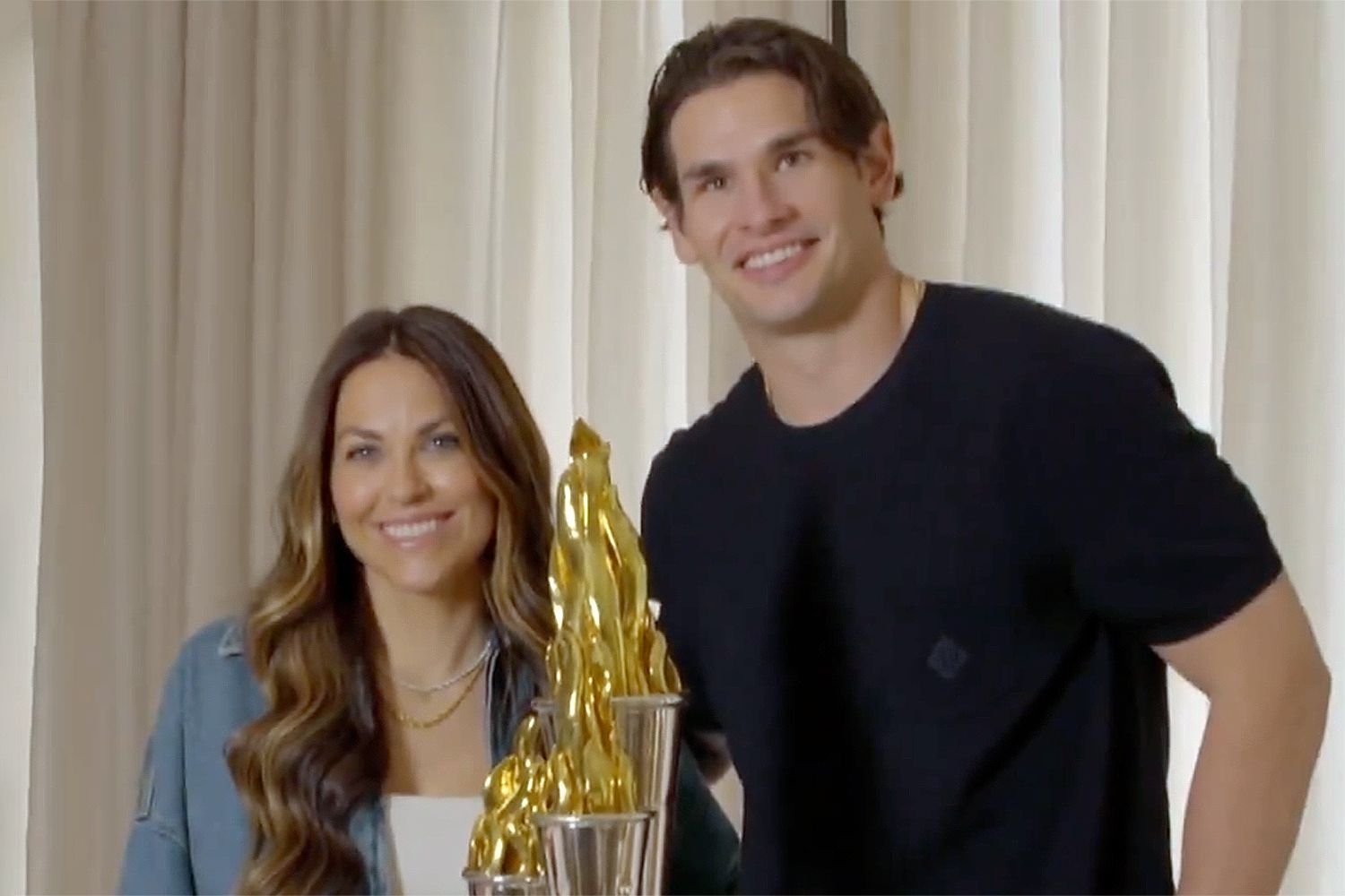 Sean Monahan Cries as Johnny Gaudreau's Wife Surprises Him with Trophy ...