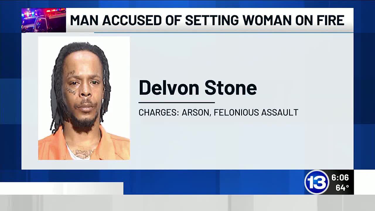 Bond set for man accused of lighting woman on fire