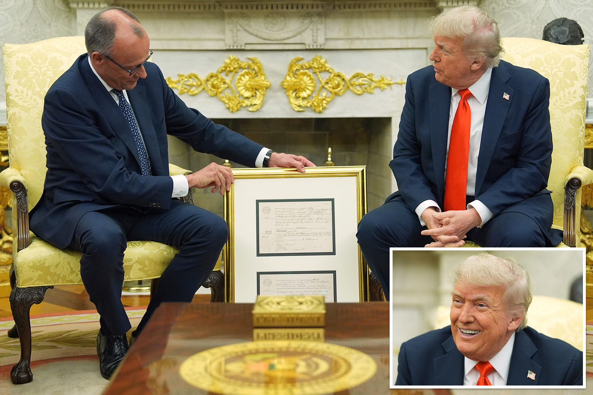 Trump gifted gold-framed copy of grandfather’s birth certificate from ...