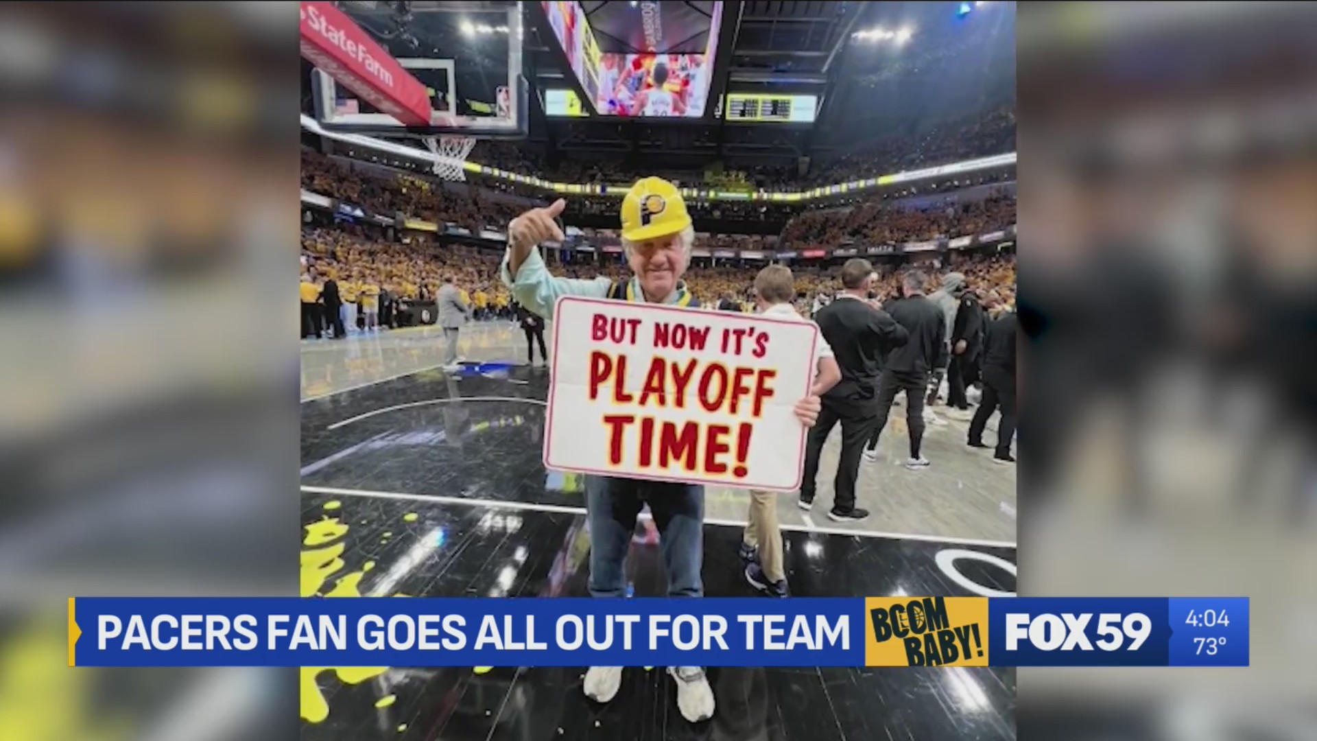 Pacers fan dubbed "Sign Guy" goes all out for the team